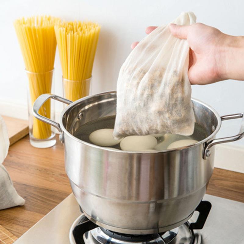 Cotton Drawstring Type Decocting Herb Filter Bag Kitchen Soup Bag ...
