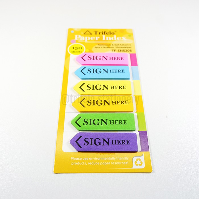 Trifelo Stick Note Sign Here Colorful TF-SN5206 (Signature Mark ...