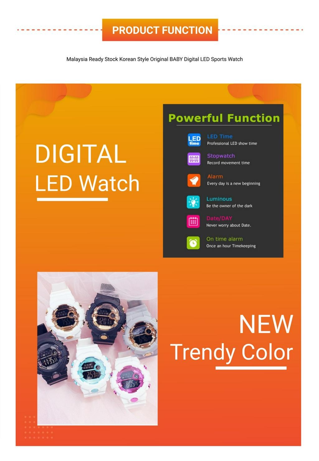 【Msia Stock】Digital LED Sports Watch HONHX BABY AOSUN Men Women Watch ...