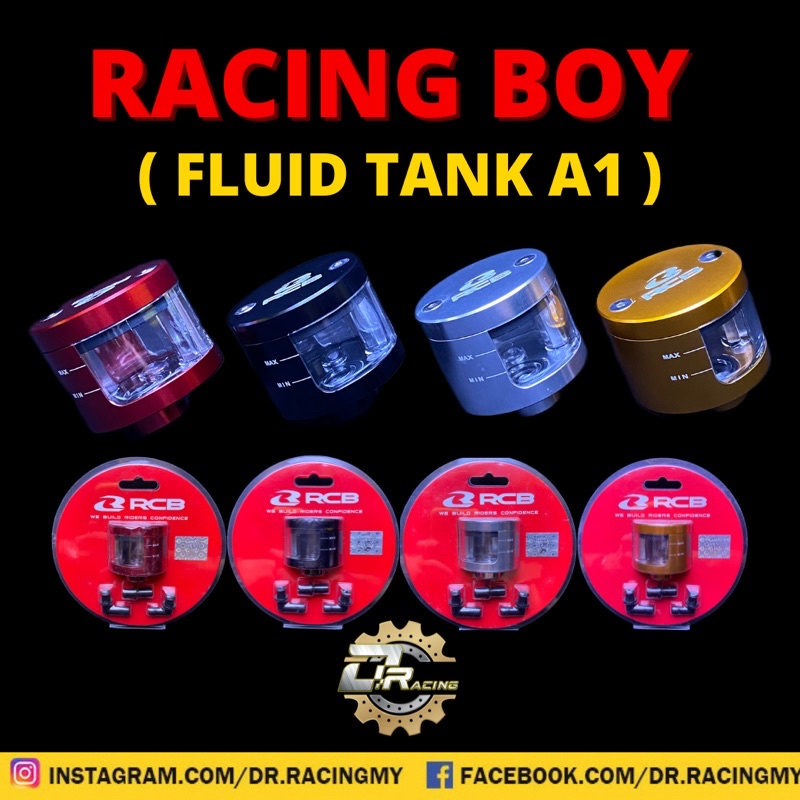🔥RCB🔥100% ORIGINAL RACING BOY BRAKE FLUID TANK A1 ALLOY UNIVERSAL Y15 ...