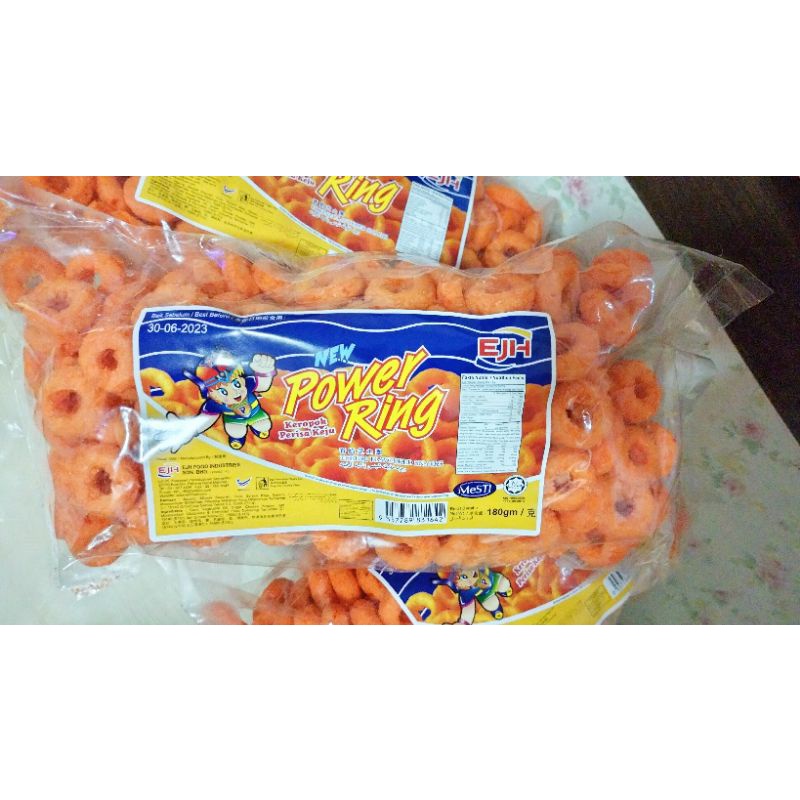 EJH Power Ring Keropok Perisa Keju Cheese Flavoured Snacks 180g ...