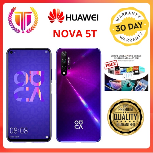 Huawei Nova 5T Dual SIM 8gb Ram 128gb Yal-l21 Smartphone Used Phone Free Screen Protector 30 ...