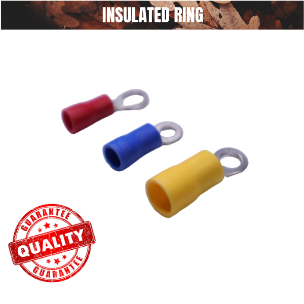 [10pcs] Insulated Ring Terminal, M3 M4 M5 M6 M8 M10 Stud Size, 1.25mm² ...