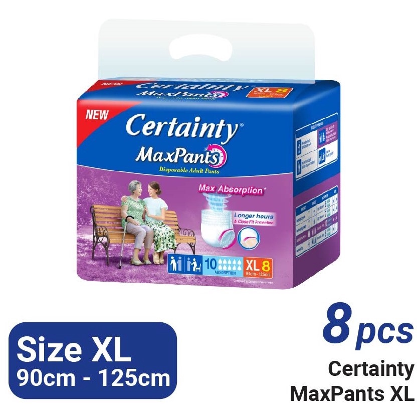 CERTAINTY MAXPANTS ADULT DIAPERS (M10 / L9 / XL8) (NEW PACKING ...