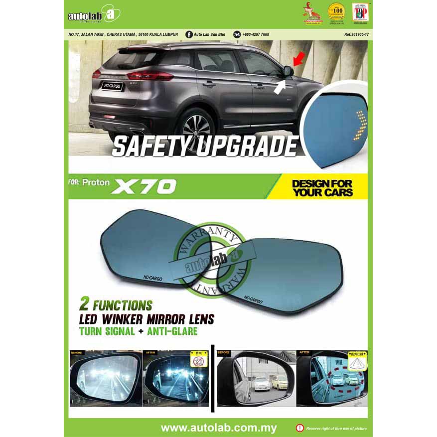 Side Mirror Lens with LED Indicator - Proton X70 | Shopee Malaysia