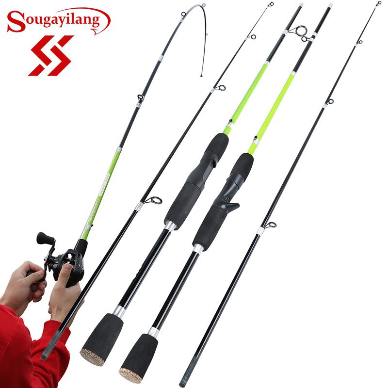 Sougayilang 2 Section 1.8M Green Glass Fiber Casting And Spinning Fishing Rod With EVA Handle ...