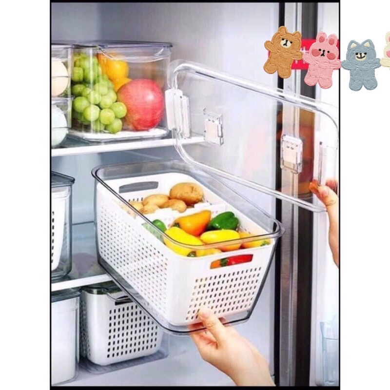 Large 2-Layer Japanese-style Refrigerator Food Container, With Air Vent ...