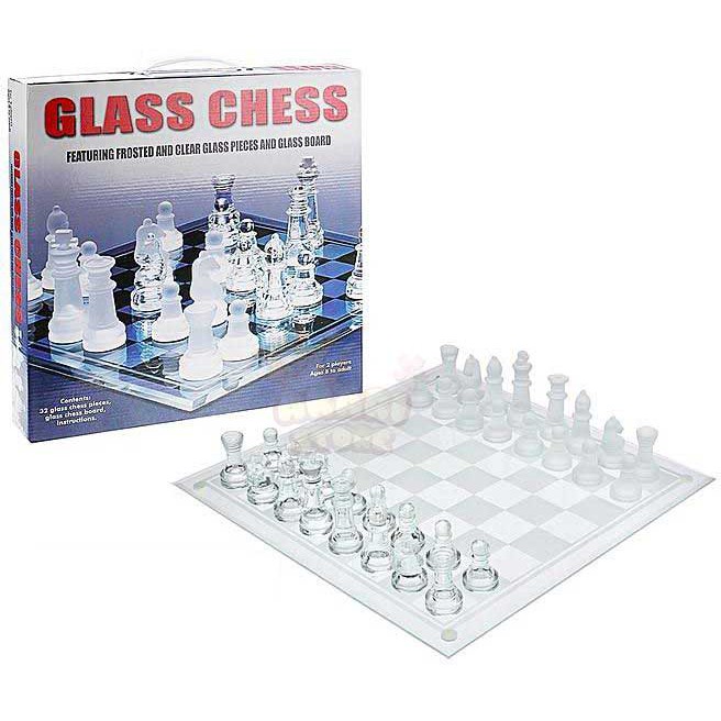 Glass Chess Set Crystal Chess Set Small Home Office Decor Board Game ...