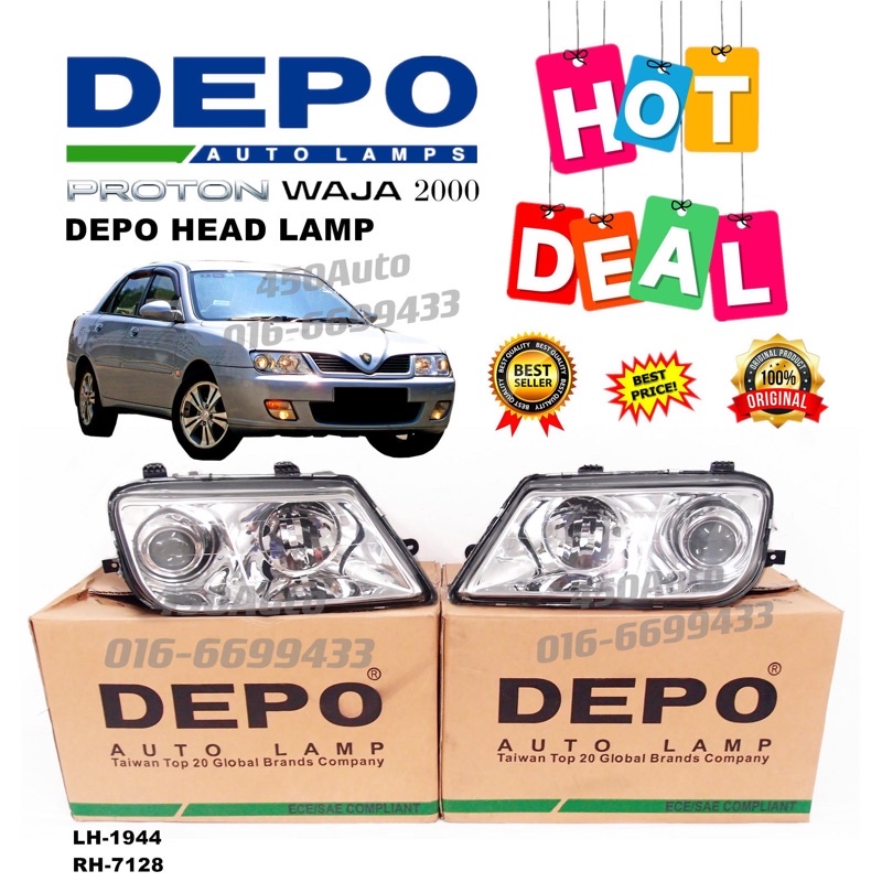 WAJA00-01000L DEPO WAJA MMC 00 2000 HEAD LAMP // DEPAN LAMPU / FRONT ...