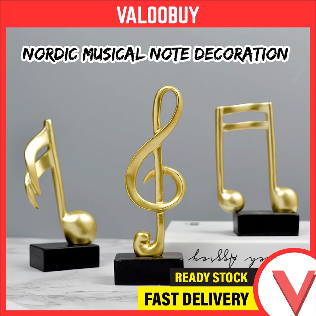 Golden Music Type Ornaments Music Note Decorations Adornment | Shopee ...