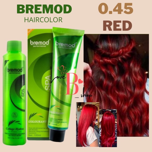 BREMOD 0.45 RED HAIR COLOR SET WITH OXIDIZER CREAM | Shopee Malaysia