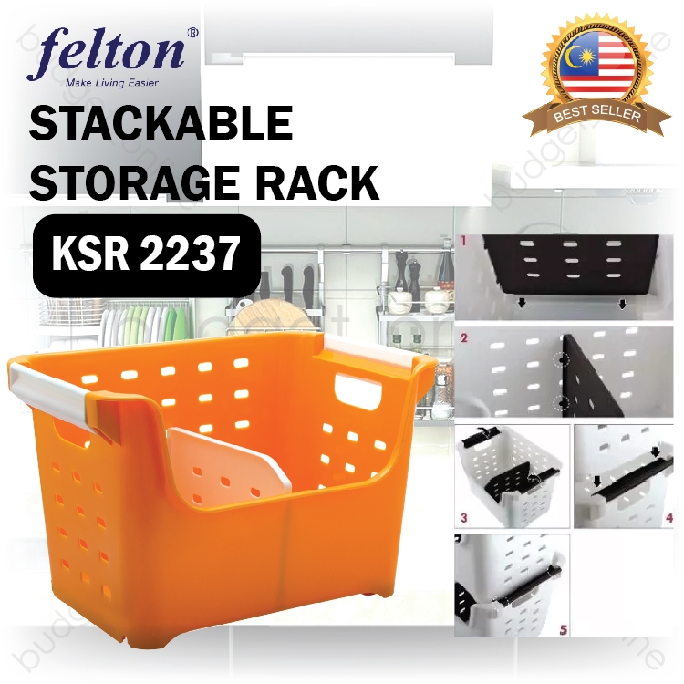 FELTON KSR2237 Stackable Storage Rack Multipurpose Kitchen Organizer ...