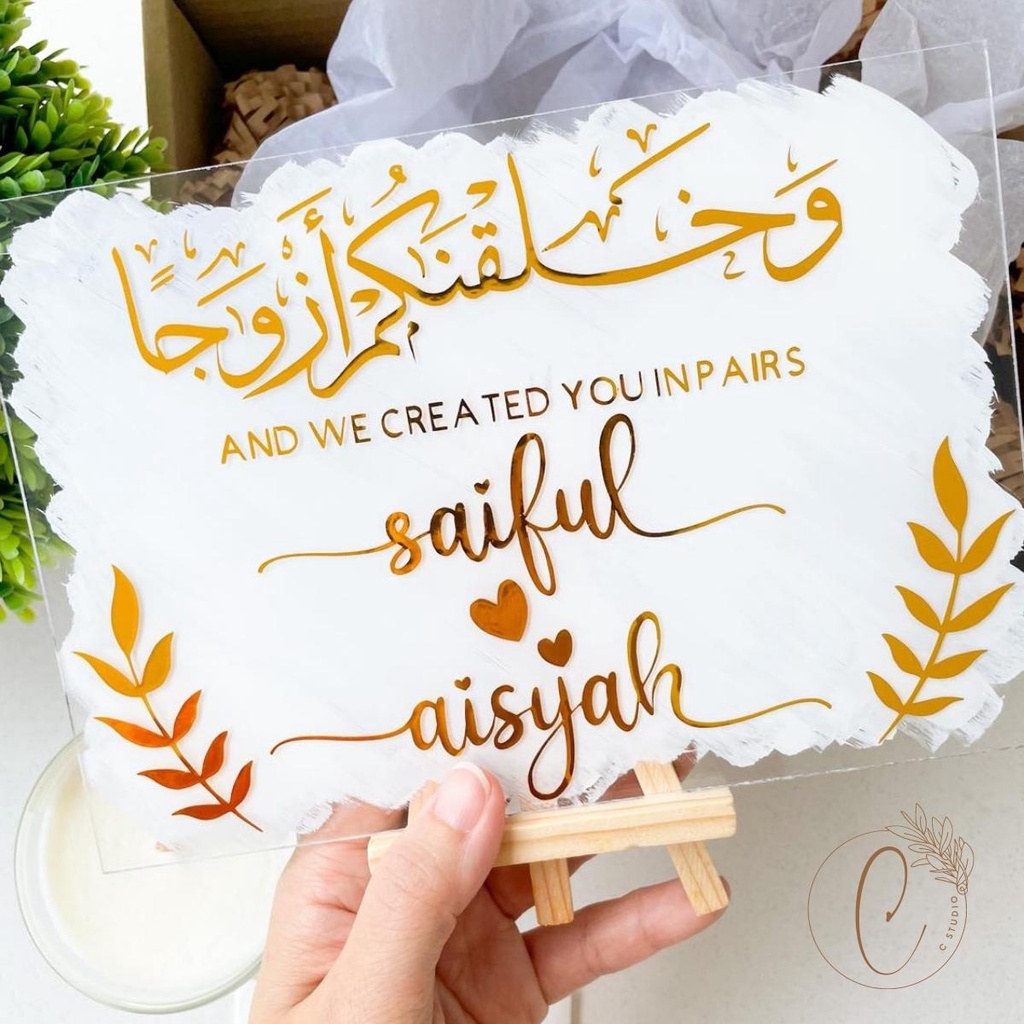 Custom Khat Frame Nama Kaligrafi Hadiah Kahwin untuk Pengantin Baru ...