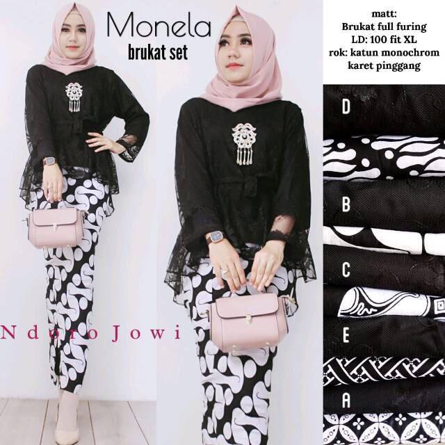 [Guarantee Price] monela Brocade kebaya Set Batik Solo Fashion Women's ...