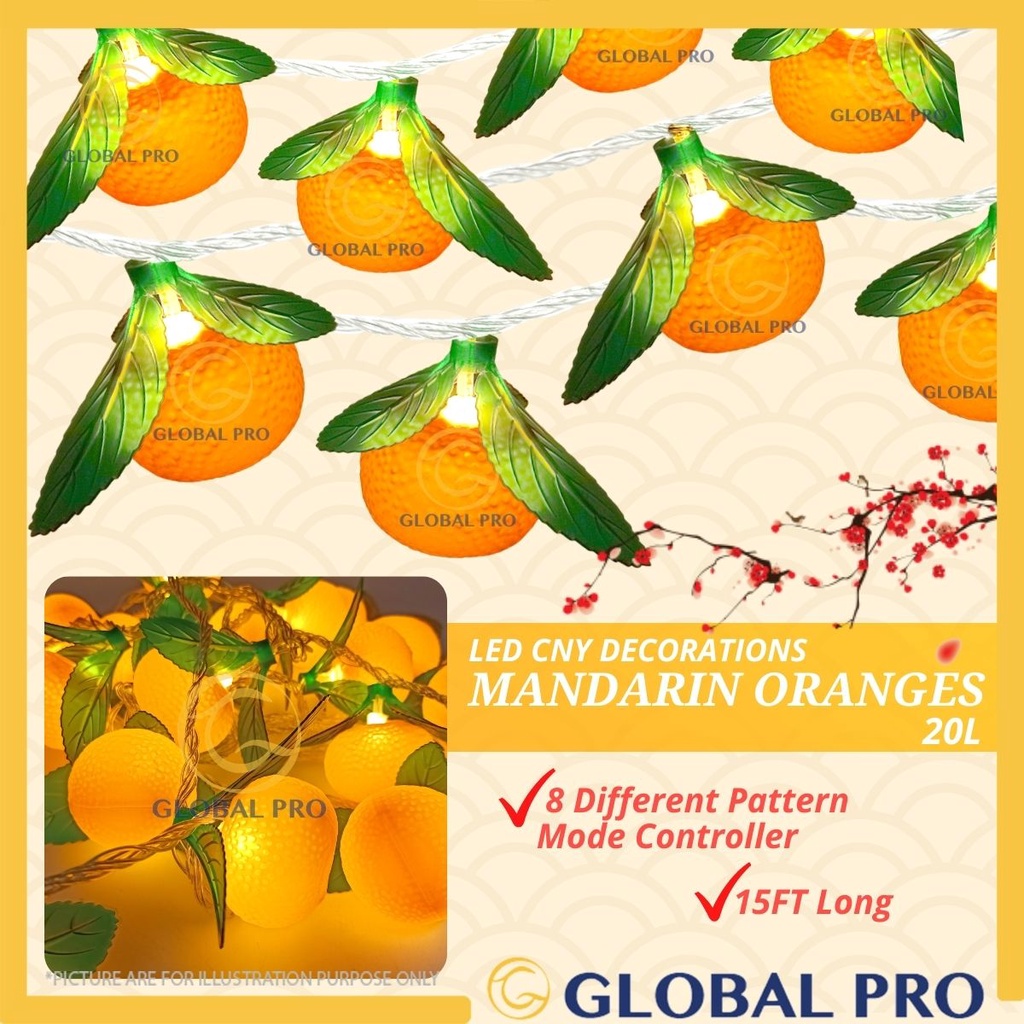20L Mandarin Oranges with Leaf LED Chinese New Year Decorations Chasing ...