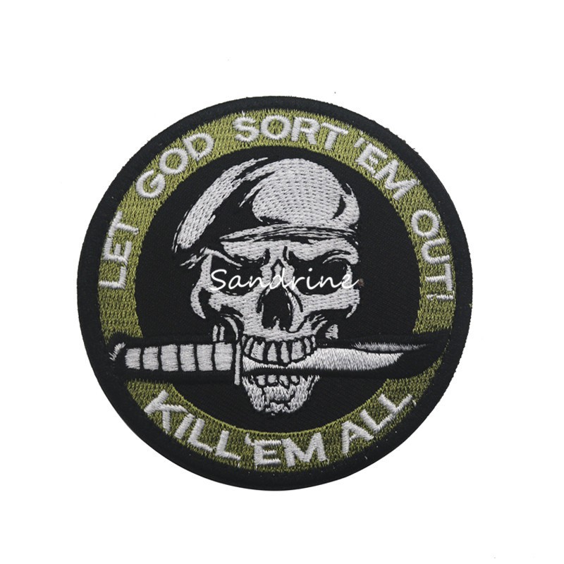Embroidery Patch Skull Military Us Army Morale Patch Tactical Club ...