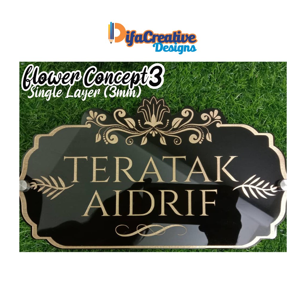 House Number plate with standoff screw(Plet Nombor Rumah) | Shopee Malaysia