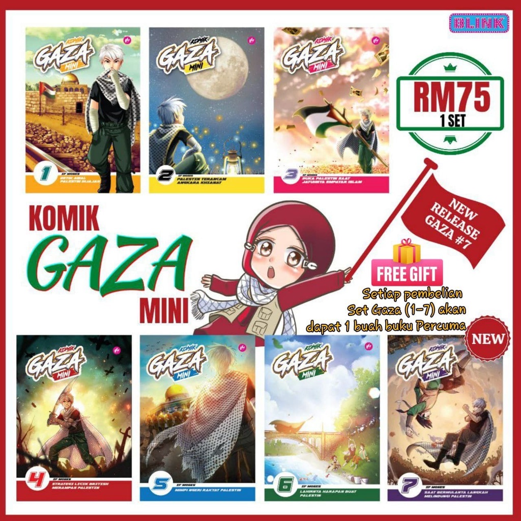 KOMIK GAZA MINI (SIRI 1-7) & KOMIK ASIL- IF MOSES BUKU BLINK (FREE 1 ...