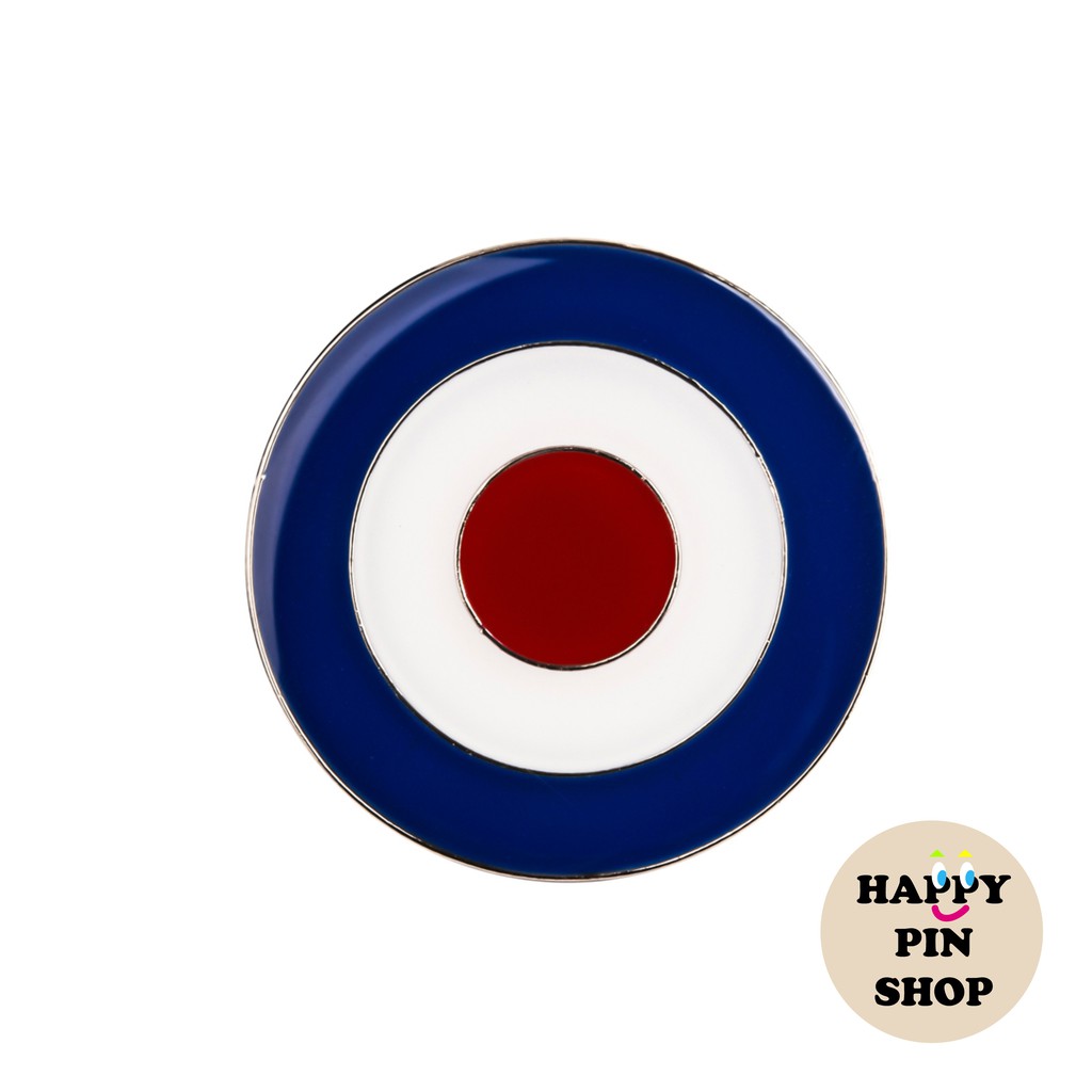 Smooth Glossy RAF Roundel Enamel Pin (UK style, Mod symbol, Ben Sherman ...