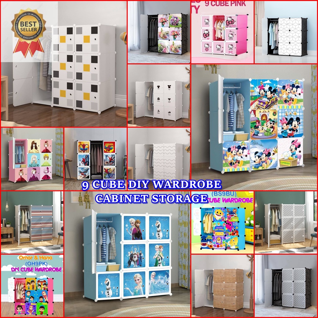 [YEAR END SALES] - READY STOCK ALMARI KARTUN 9 CUBE DIY WARDROBE ...