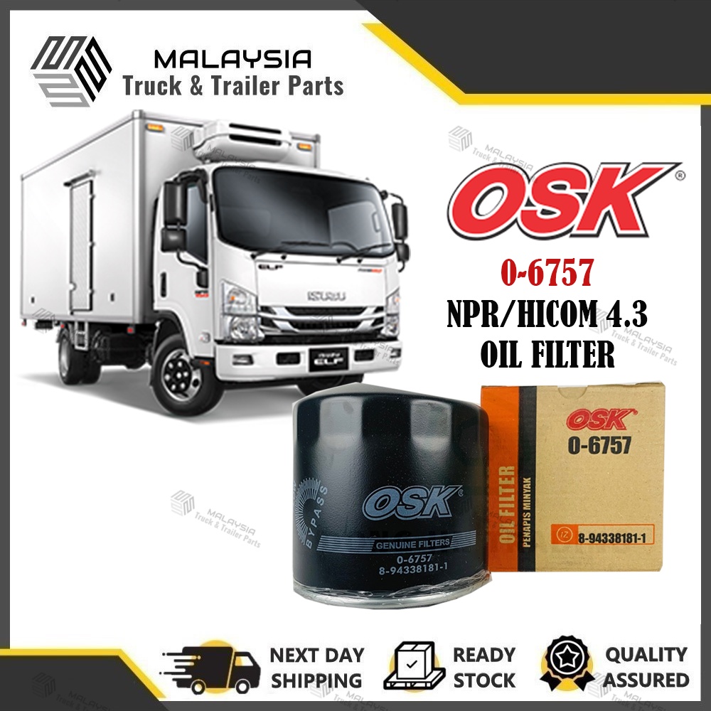 ISUZU NPR PRO NPR66 HICOM 4.3 OIL FILTER O-6757 MTB150 MTB170 O-6747 ...