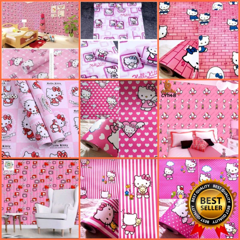 Hello Kitty Wall Wallpaper Children's Bedroom Wall Wallpaper Hello ...