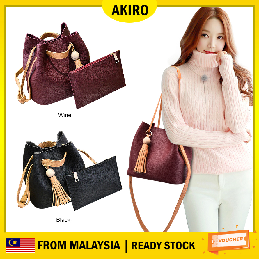 AKIRO [ CLEAR STOCK ] 2 in 1 Korean Fashion Quality Handbags Shoulder ...