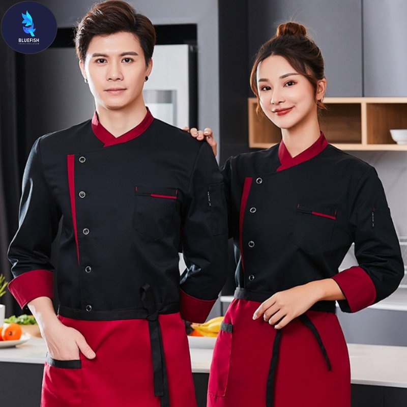 BF Ready Stock Unisex Uniforms Hotel Chef Uniforms Long Sleeves Hotel ...