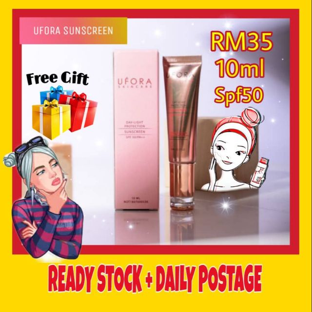 💥100% ORIGINAL [UFORA UV SUNSCREEN] 📸 SPF50 10ml with Free Gift ...