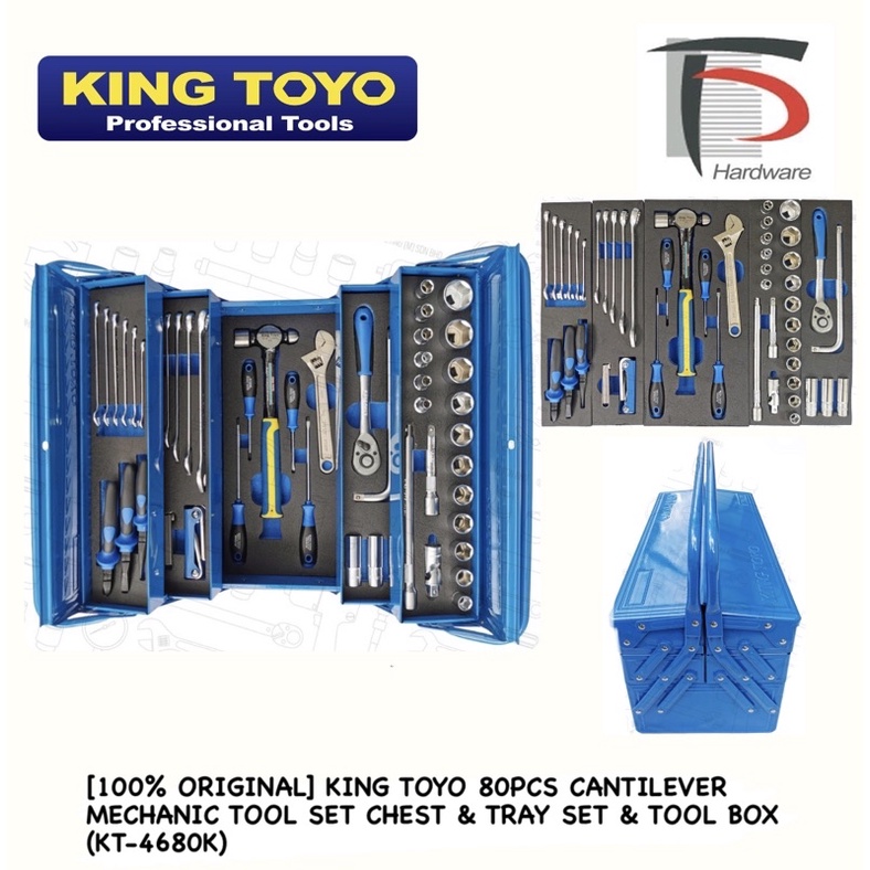 [100% ORIGINAL] KING TOYO 80PCS CANTILEVER MECHANIC TOOL SET CHEST ...