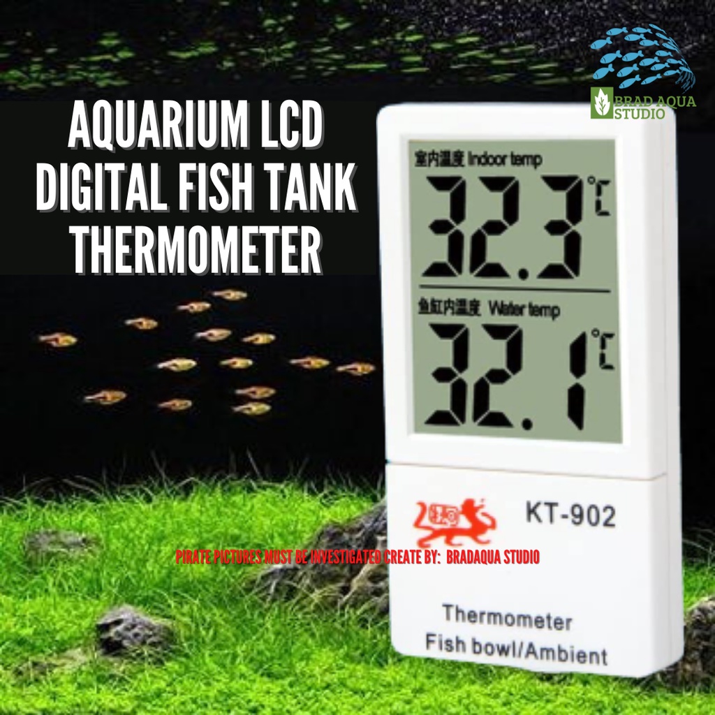 AQUARIUM LCD Digital Fish Tank Thermometer Dual Temperature Display ...
