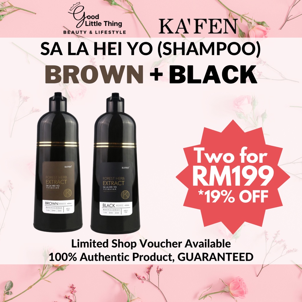 KAFEN SaLaHeiYo 2 in 1 Wash and Dye Natural Darkening Dye Hair Shampoo ...