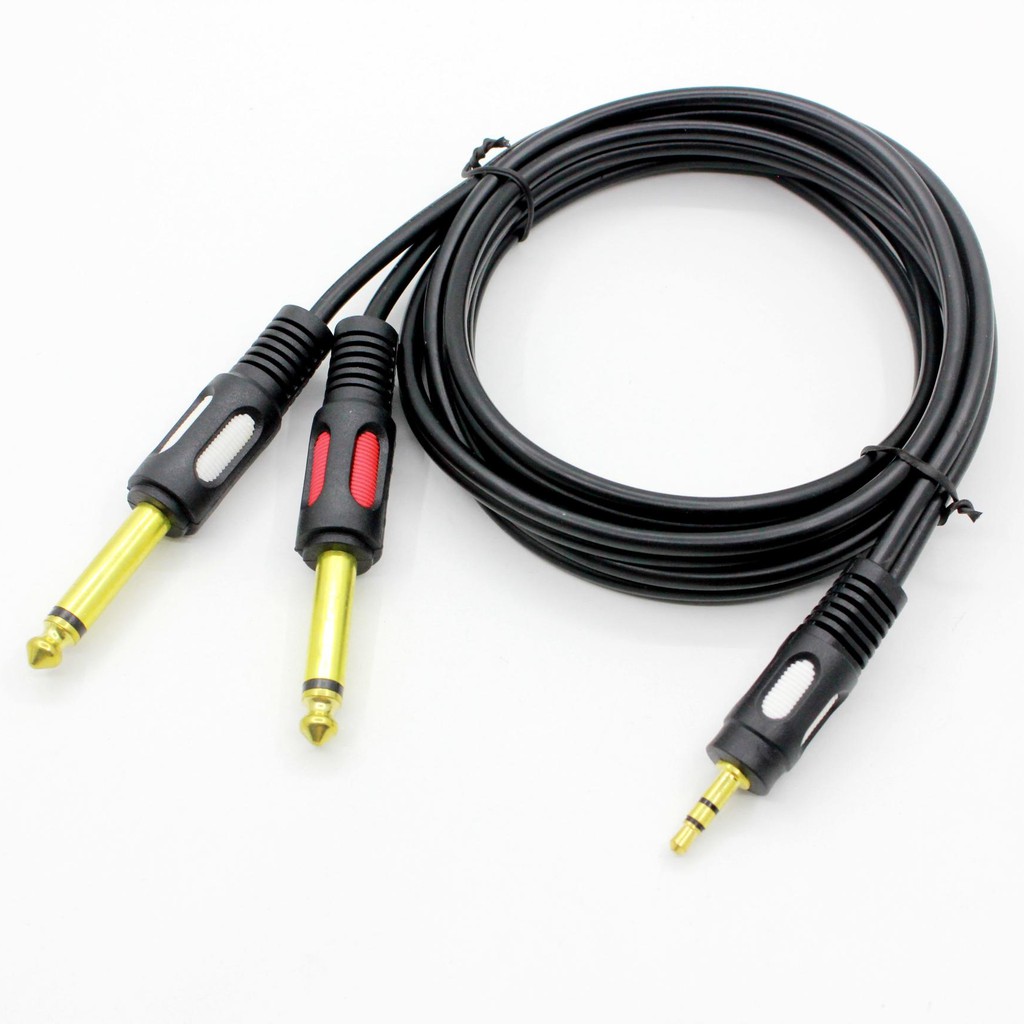 【1.5m/3m/5m/10m】3.5mm Male to Dual 6.35mm Male Audio Cable for Mixer ...