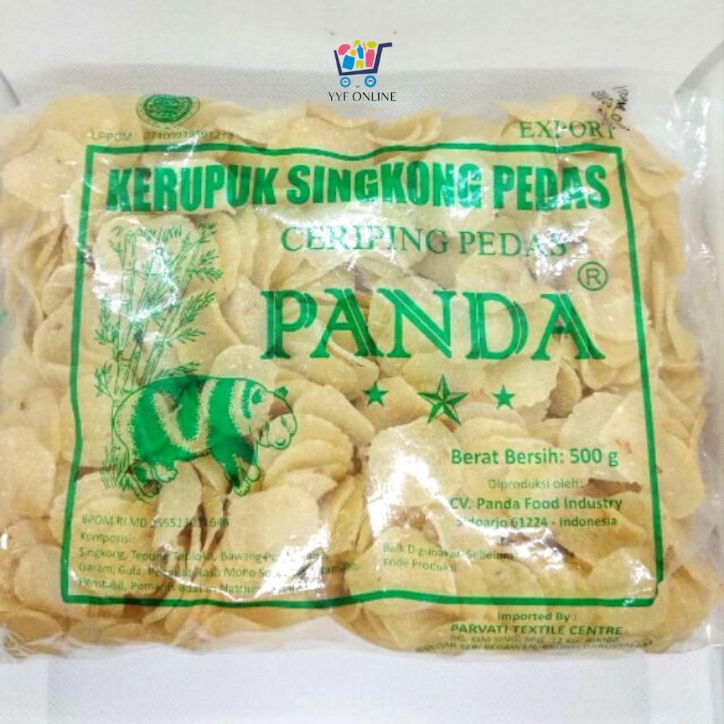 KEROPOK KERUPUK UBI KAYU PEDAS CAP PANDA / KERUPUK SINGKONG PEDAS/ KEROPOK UBI KAYU CASSAVA 450g ...