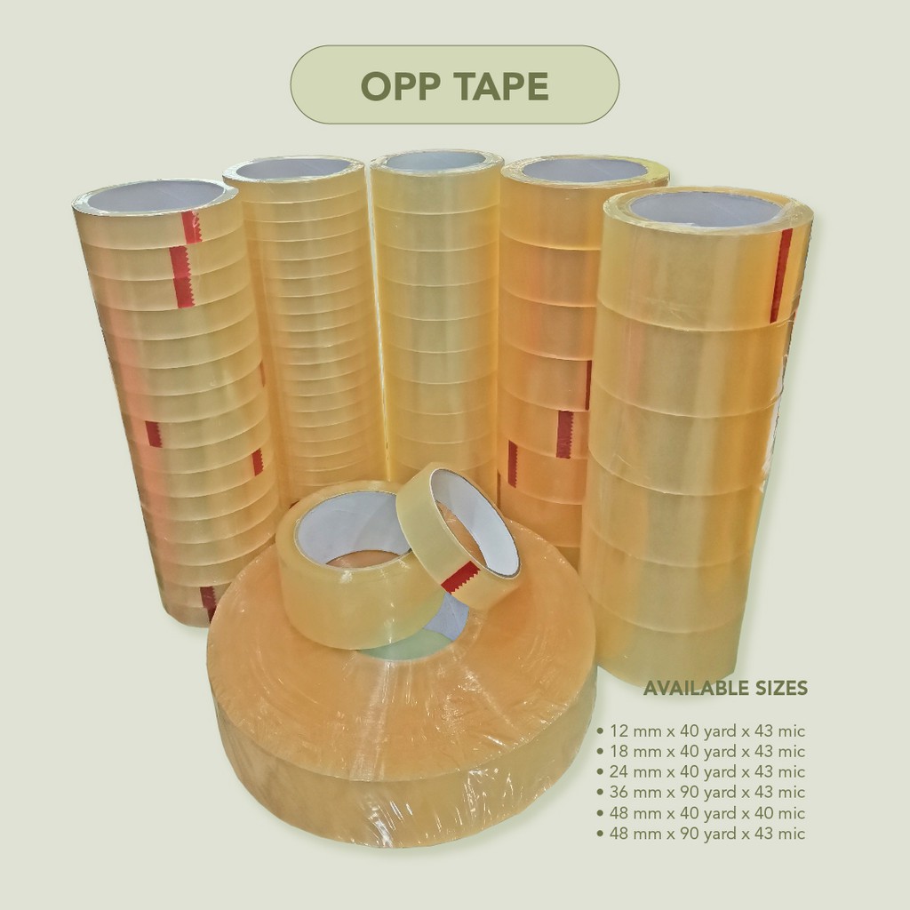 OPP Tape Transparent | Clear Tape | Packaging Tape | 12, 18, 24, 36, 48 mm | 40, 90 Yard | 40 ...