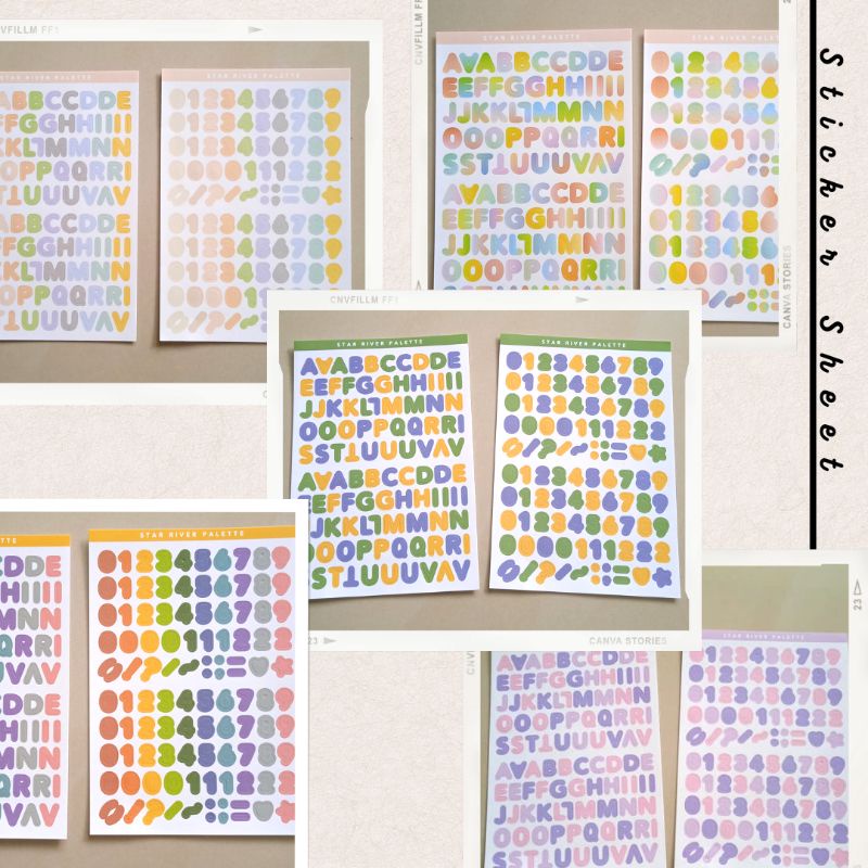 Aesthetic Alphabet/Number Sticker Deco Sticker Letters and Numbers ...