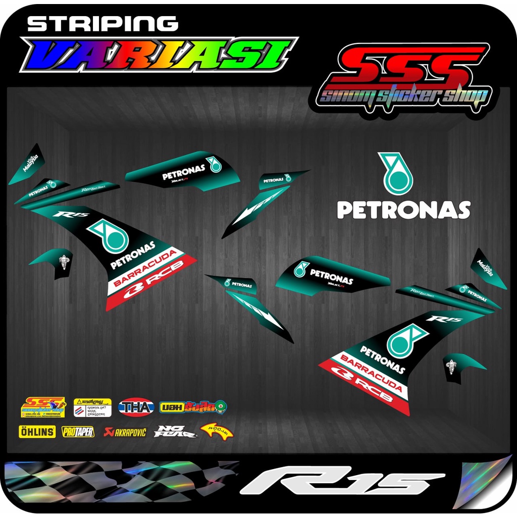 Yamaha R15 V3 Petronas Striping Sticker Decal | Shopee Malaysia