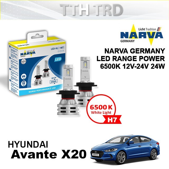 NARVA H7 12V & 24V 6500K Range Performance LED Headlight Bulb Set for ...
