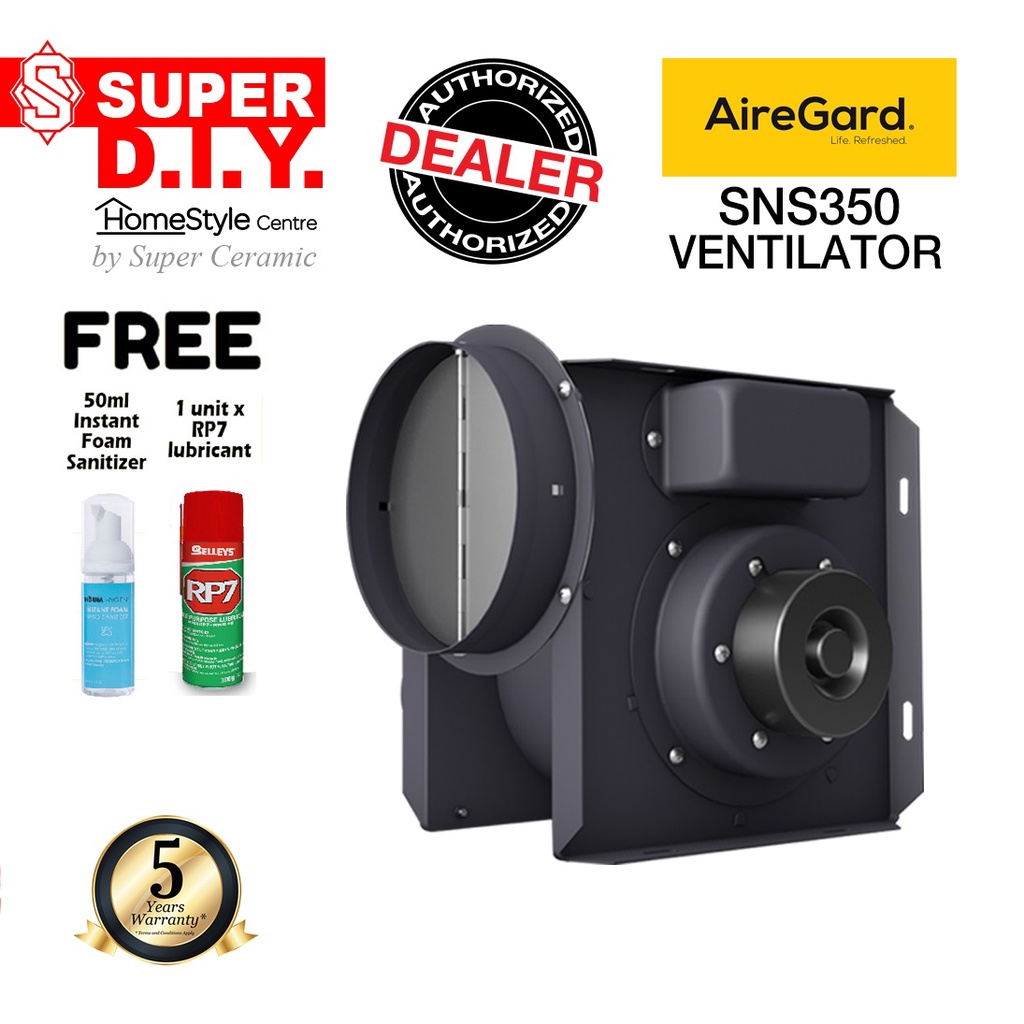 AIREGARD SNS-350 Exhaust Fan Ventilator (In-Line Series) | Shopee Malaysia
