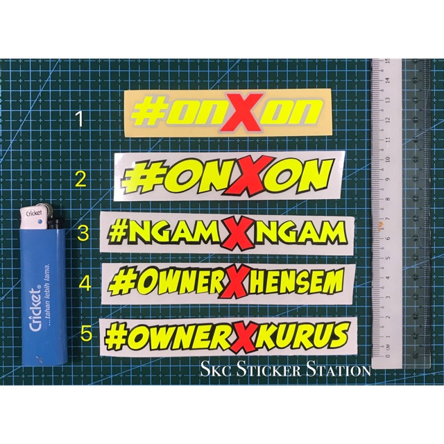 Sticker Ayat Perkataan (OnXOn / ngamXngam /ownerxhensem / ownerxkurus ...