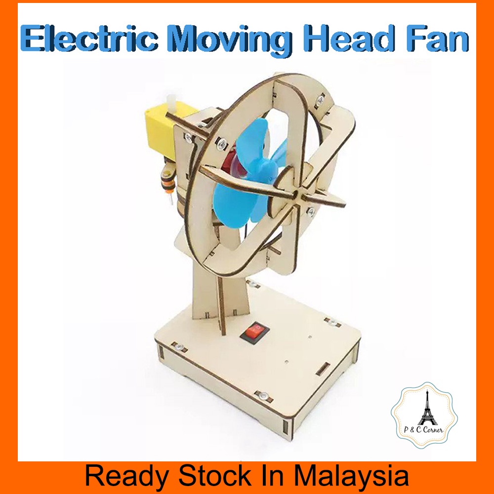 DIY STEM Handmade Small Project Wooden Electric Shaking Head Fan for ...
