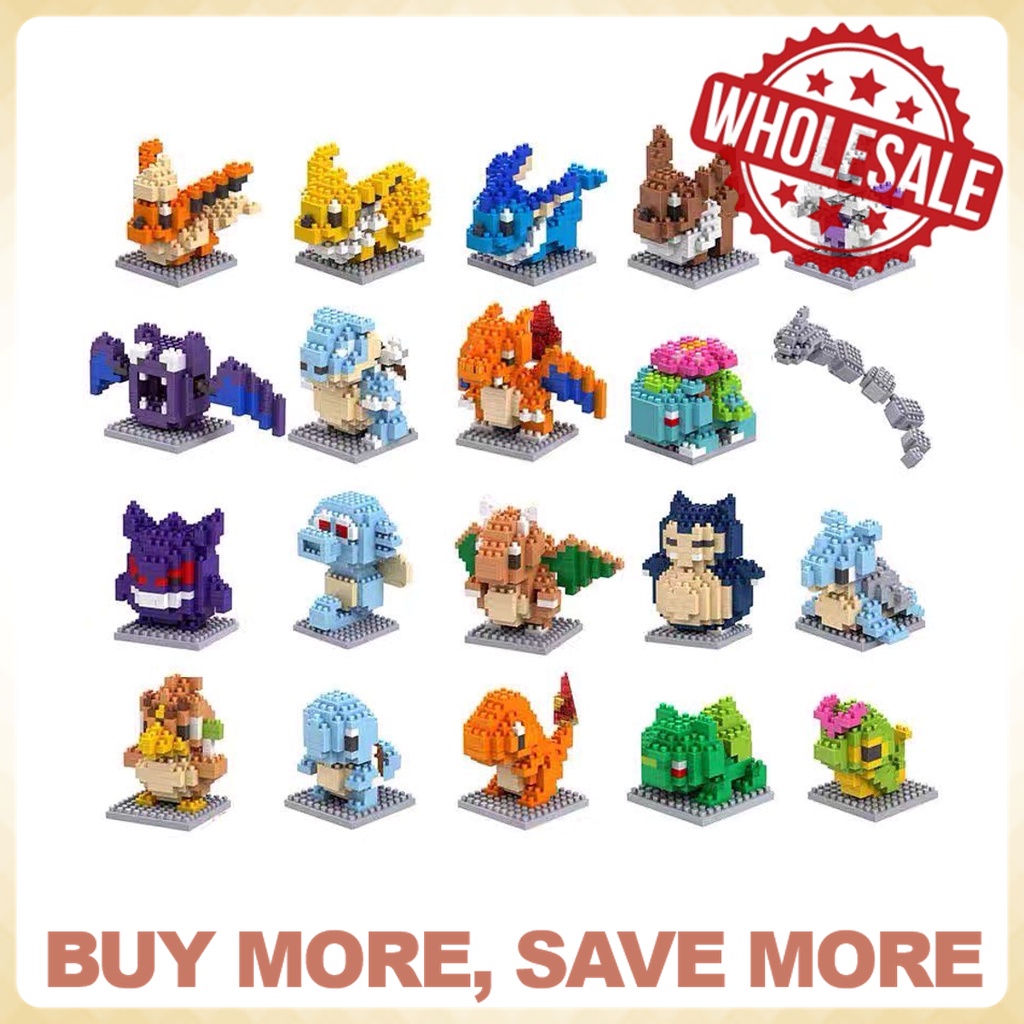 [Ready Stock] Pokemon Series Block Pikachu Nano Block DIY toys Free ...