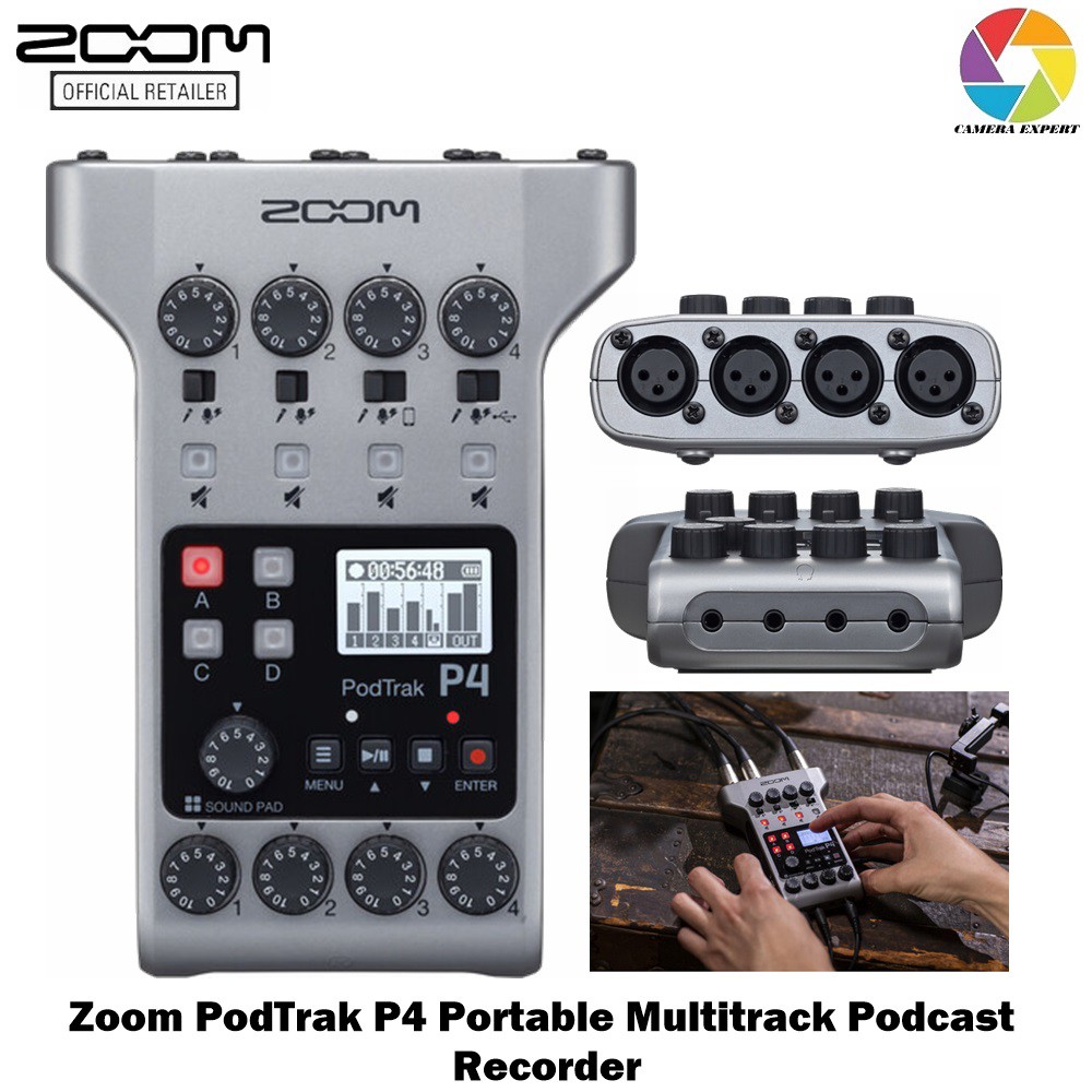 Zoom PodTrak P4 Portable Multitrack Podcast Recorder | Shopee Malaysia