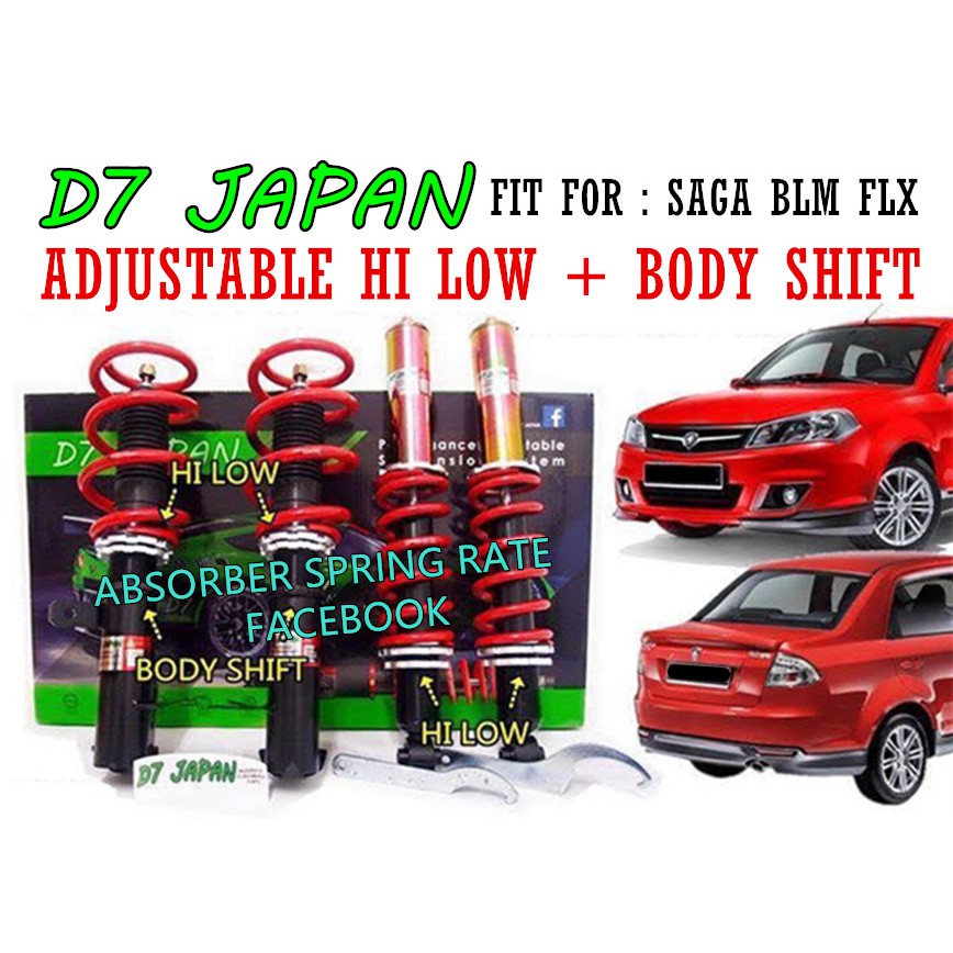 D7 JAPAN ADJUSTABLE HI LOW BODY SHIFT FOR PROTON SAGA BLM FLX SAGA VVT ...