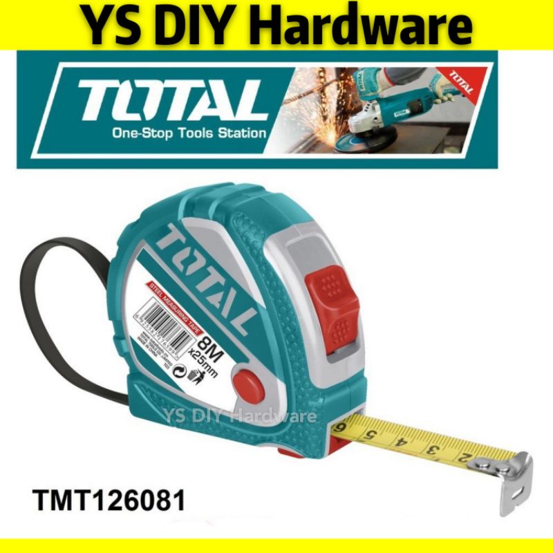 TOTAL STEEL MEASURING TAPE 8m X 25mm TMT 126081 | Shopee Malaysia