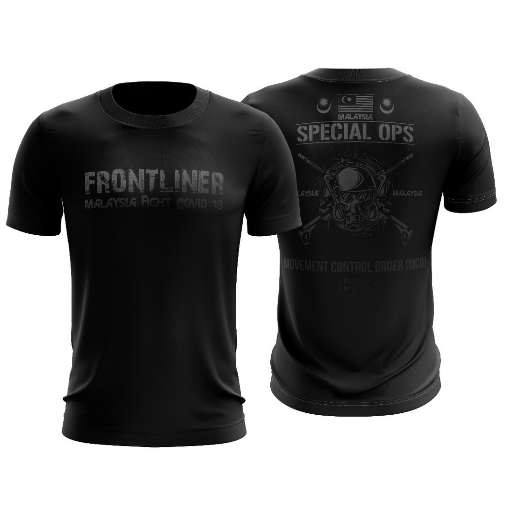 FRONTLINER SPECIAL OPS BLACKOUT MICROFIBER TSHIRT JERSEY | Shopee Malaysia