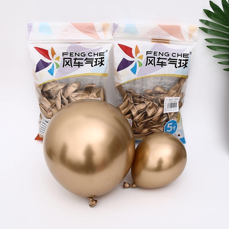 🎈OMEIS TREASURE🎈CHROME GOLD BALLOON 10” and 5” FENG CHE | Shopee Malaysia