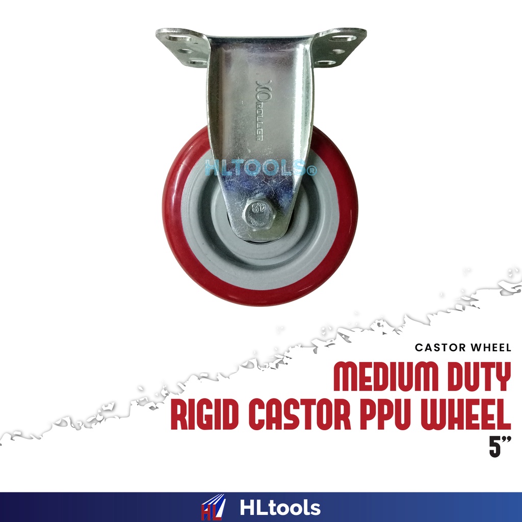 MEDIUM DUTY 5" RIGID CASTOR RED PU WHEEL (PPU) | Shopee Malaysia