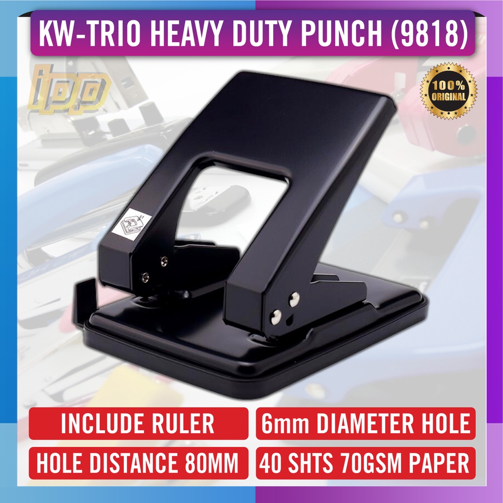 KW-TRIO Heavy Duty 2 Hole Puncher 40 Sheet Capacity / Quality Metal ...
