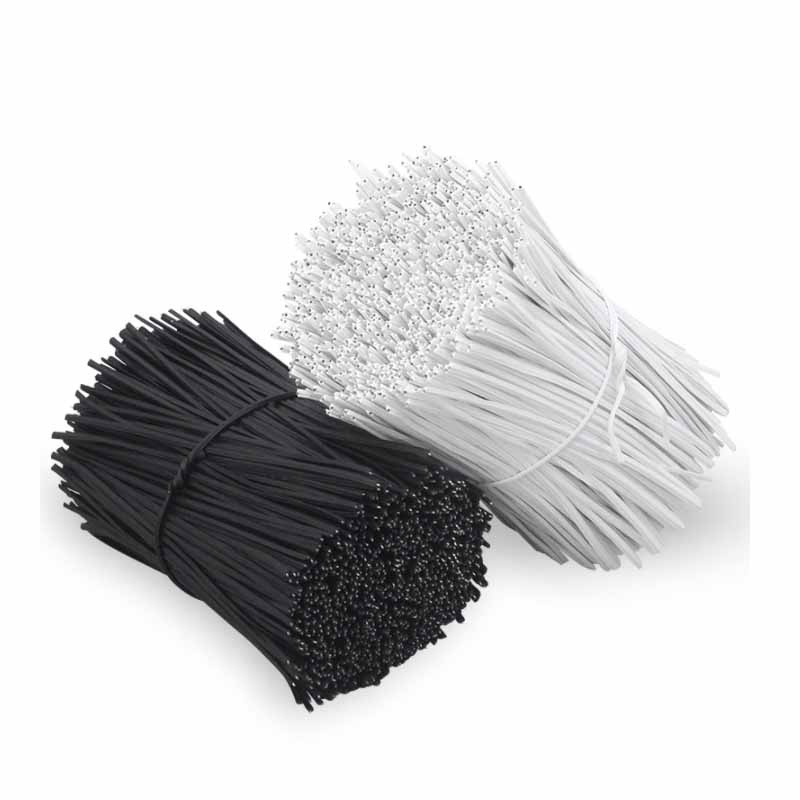 100Pcs Black White Twist Tie Plastic Shell Reusable Galvanized with ...